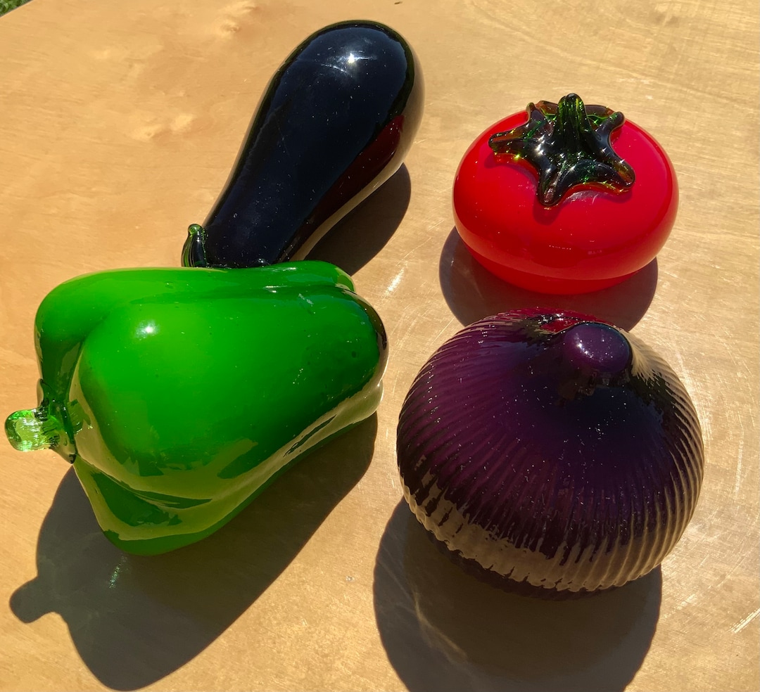 Vintage Murano Style Glass Fruit Set - Etsy