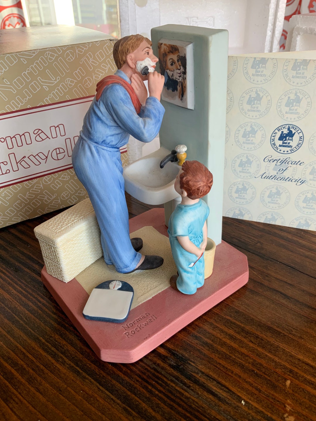 Norman Rockwell Museum “little Shaver” 6”x6” With Certificate and ...