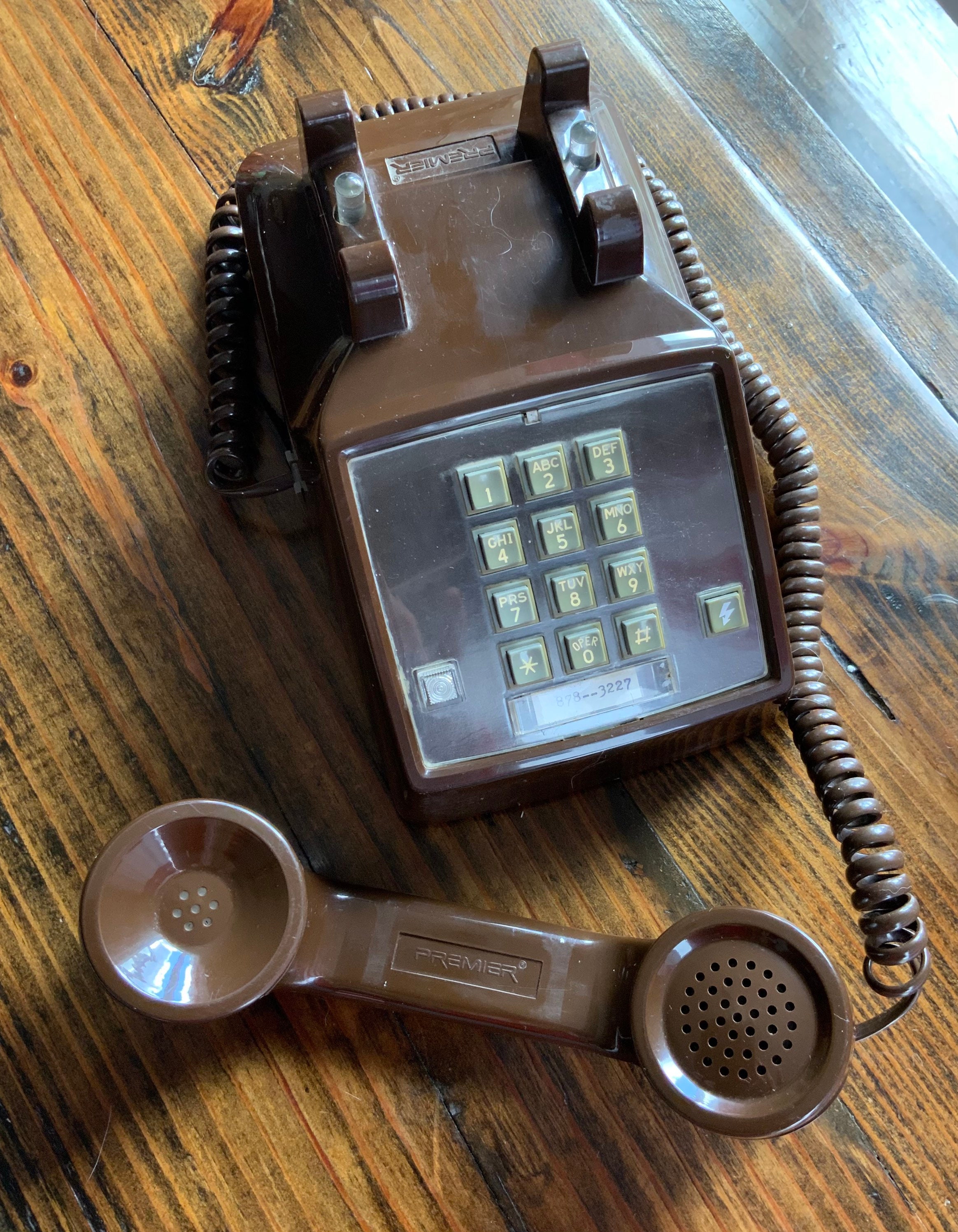 Vintage Brown Push Button Office Desk Telephone - Etsy