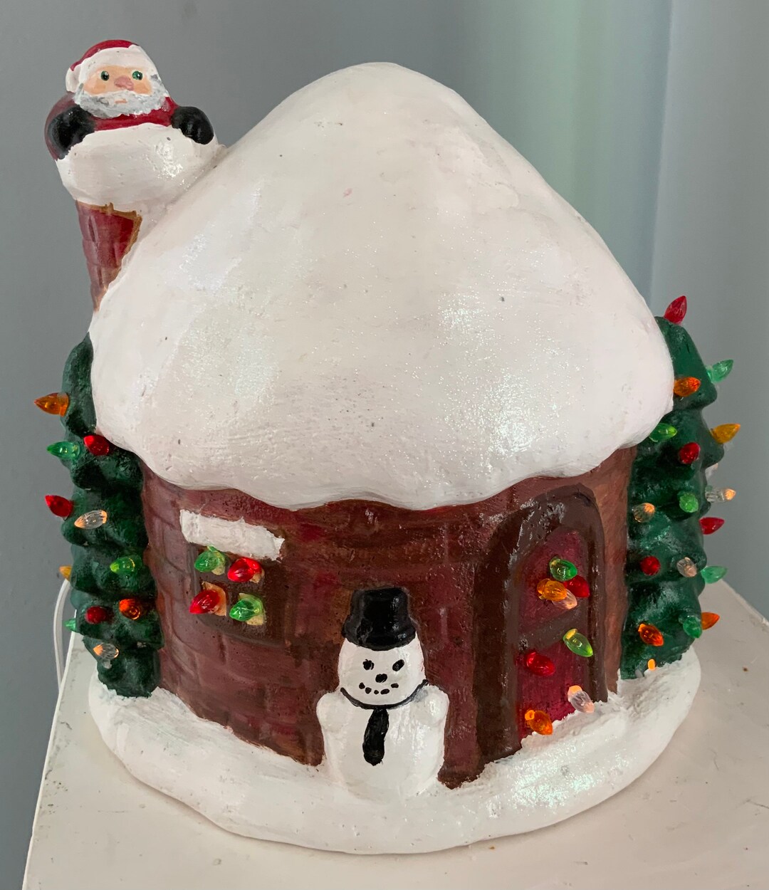 Vintage Hand Painted Lighted Ceramic Christmas Hut - Etsy