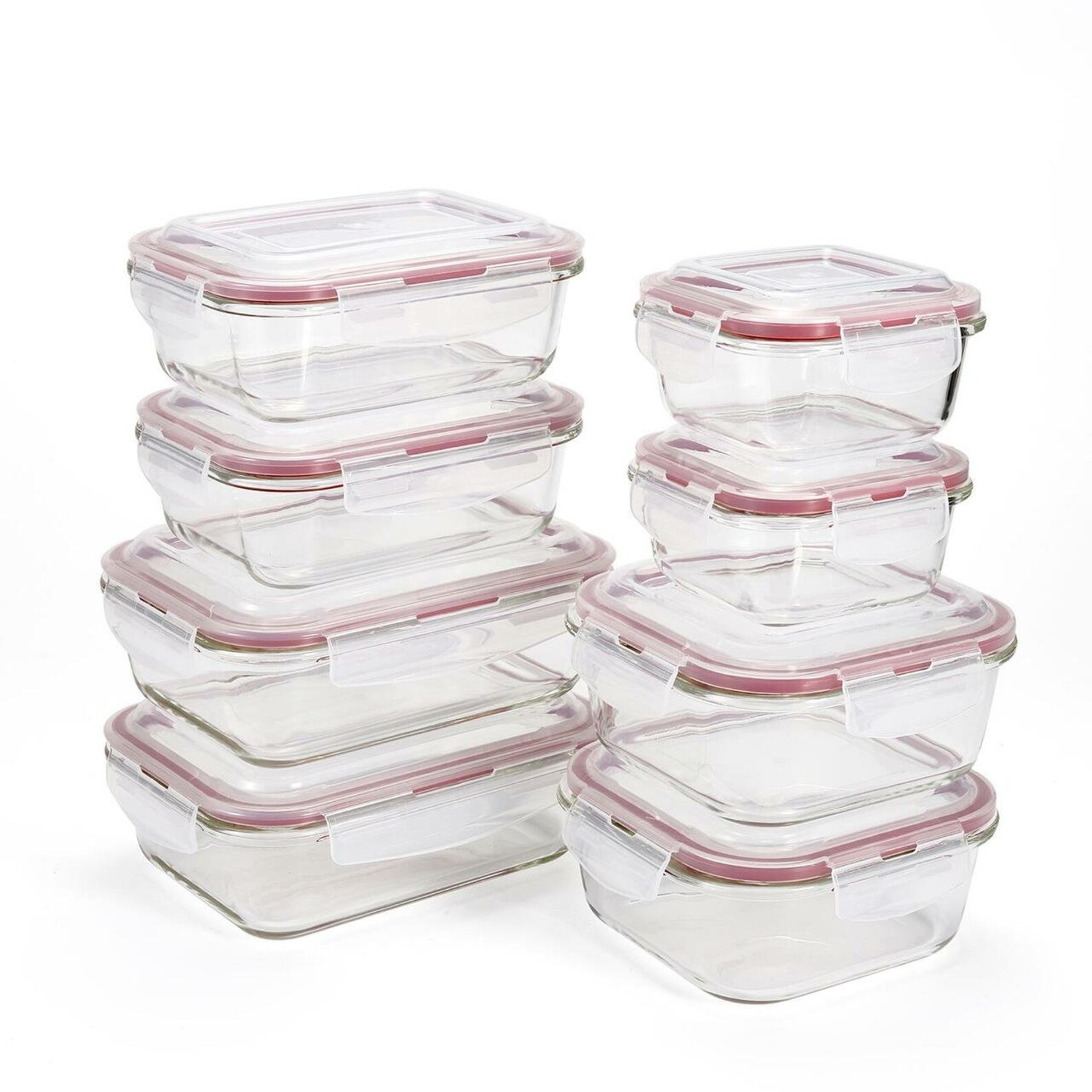 Premium 8 PCs Rectangle Square Glass Food Containers with Lids | Etsy