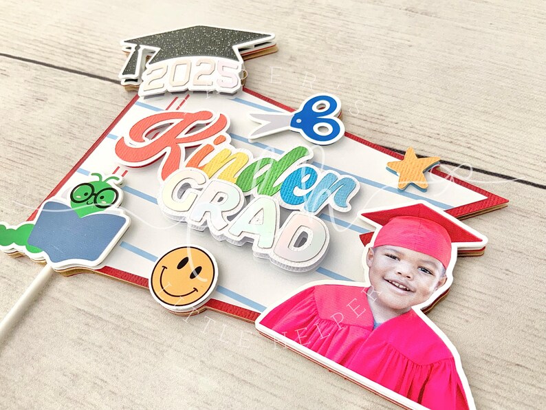 Kinder Grad | Kindergarten Graduation Cake Topper | Graduation Flag ...