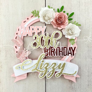 Floral Cake Topper | Butterfly Cake Topper | Sweet 16 | Anniversary ...