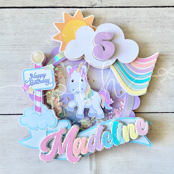 Rainbow Cake Topper - Etsy