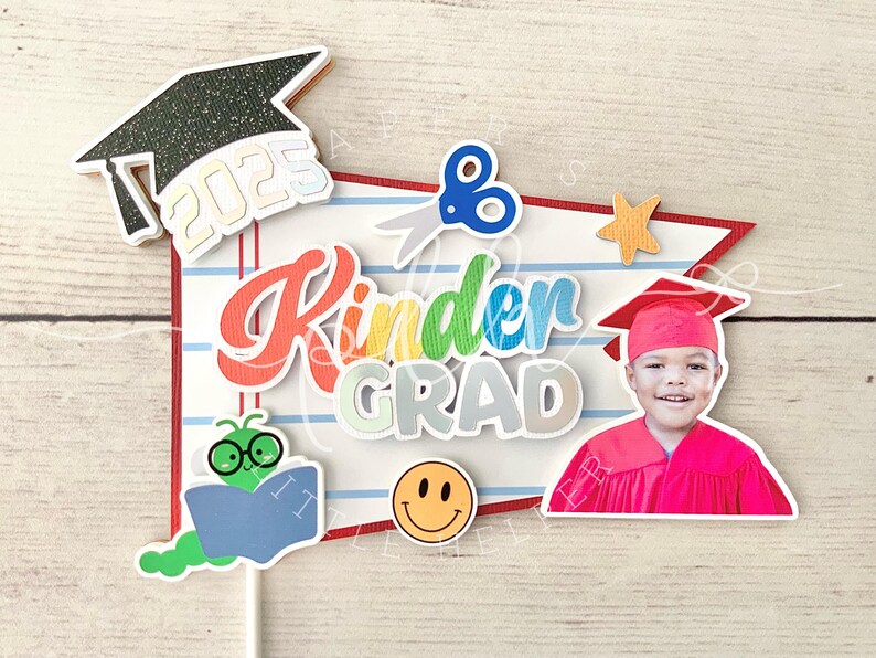Kinder Grad | Kindergarten Graduation Cake Topper | Graduation Flag ...