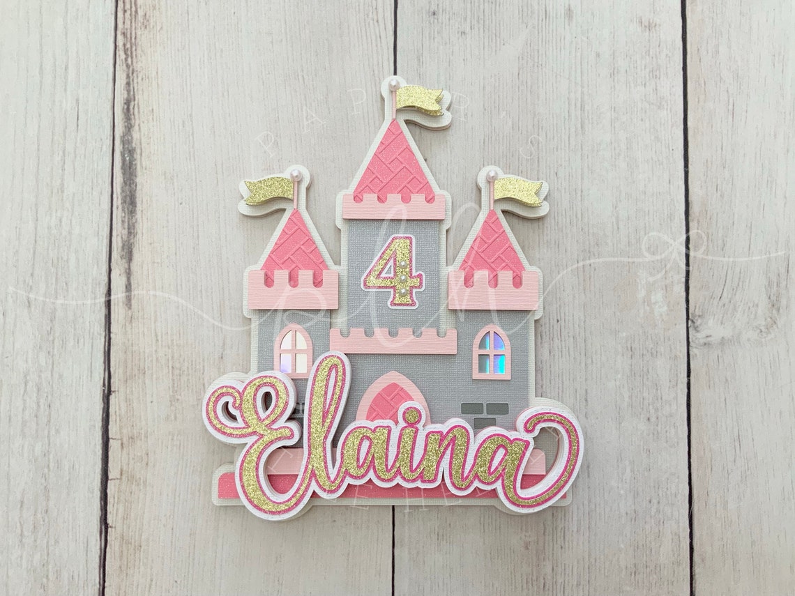 PRINCESS CAKE TOPPER Princess Castle Cake Topper Castle - Etsy