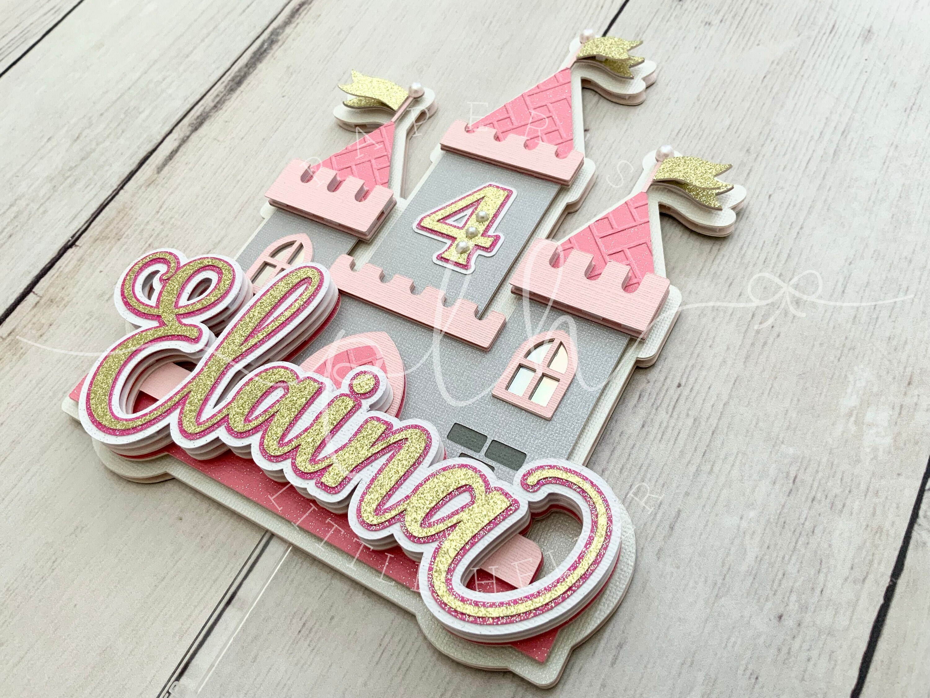 PRINCESS CAKE TOPPER Princess Castle Cake Topper Castle - Etsy