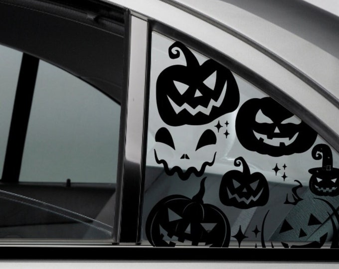 Spooky Pumpkin Jack-o-lantern Decal for Car Quarter Window - Auto ...