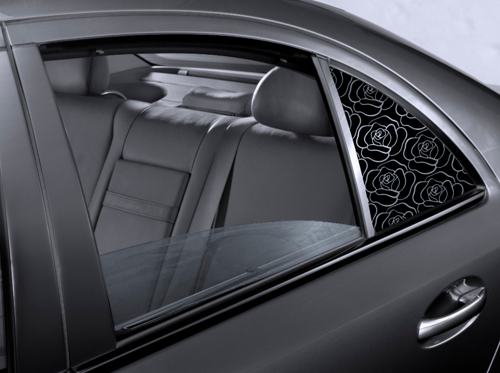 Large Vinyl Rose Flowers Decal for Car Rear Quarter Window Floral Auto ...