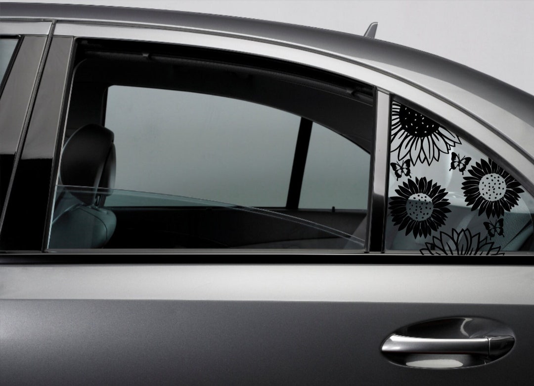 Large Sunflower and Butterfly Decal for Car Quarter Window - Auto ...