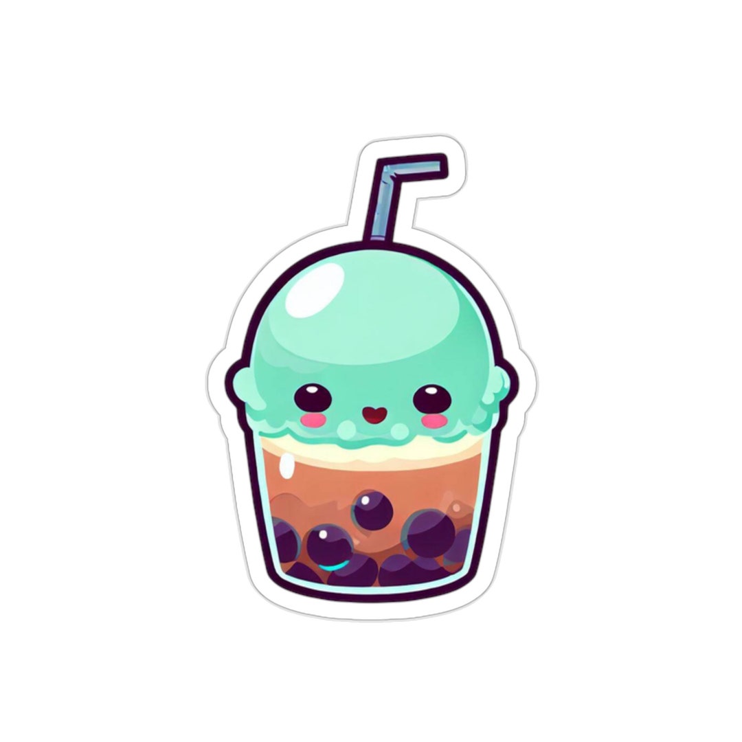 Cute Cartoon Boba Milk Tea Sticker - Kawaii Vinyl Decal for Laptops ...