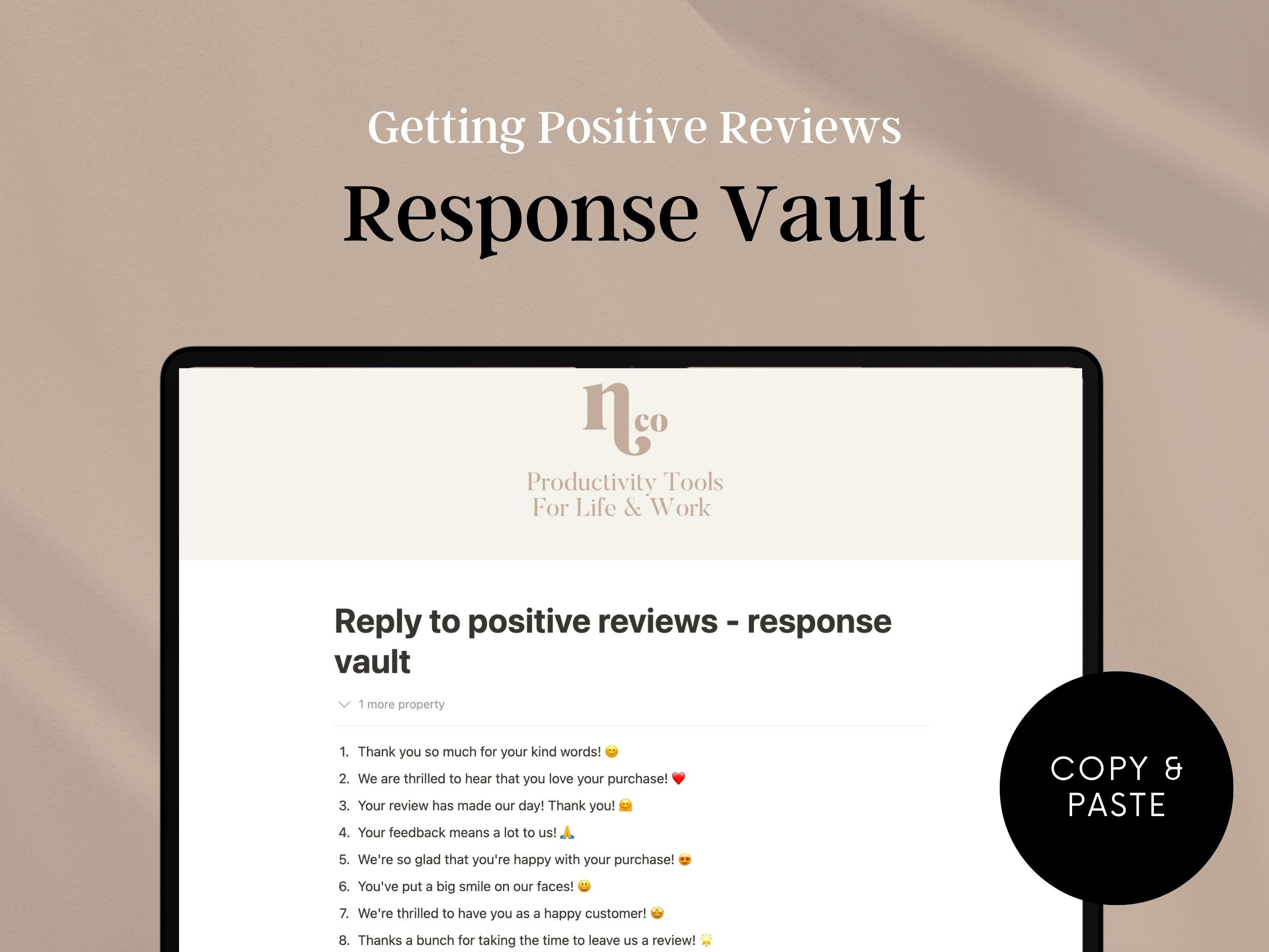 Positive Review Response Vault the Ultimate Collection of - Etsy