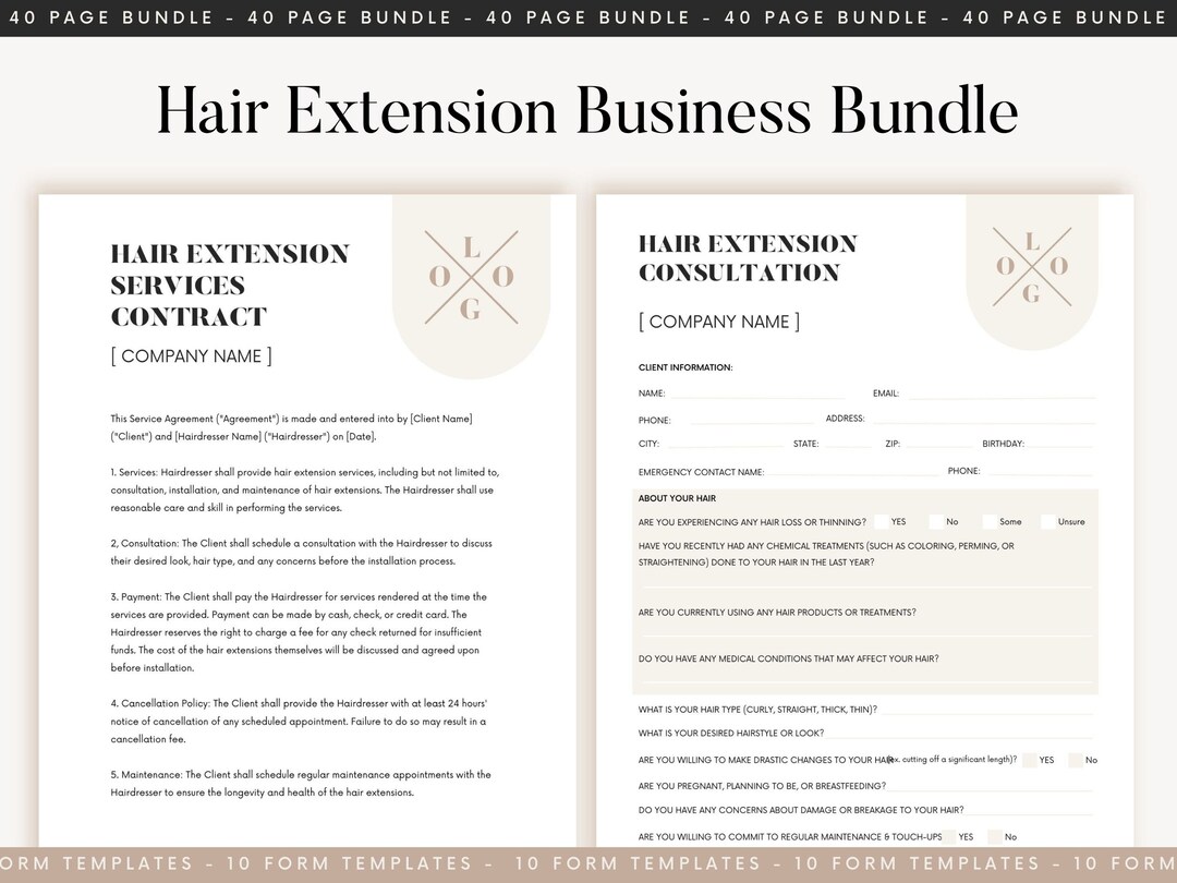 Editable Hair Extension Consultation Form Template for - Etsy