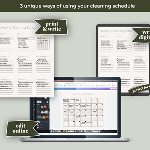 Weekly Cleaning Checklist EDITABLE Schedule Canva Template - Etsy