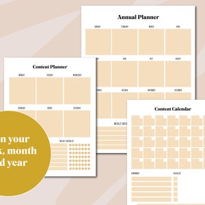 Editable Youtube Planner, Social Media Content Calendar, Printable ...