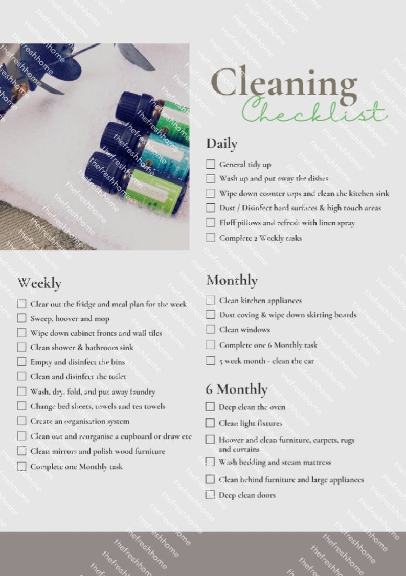 Complete Home Cleaning Checklist - Etsy