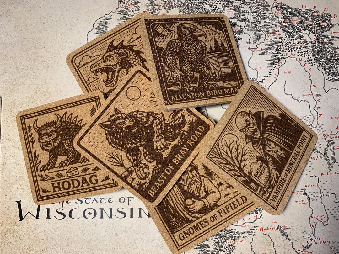 Wisconsin Cryptids Coaster Set (6-pack) – Local Legends & Folklore ...