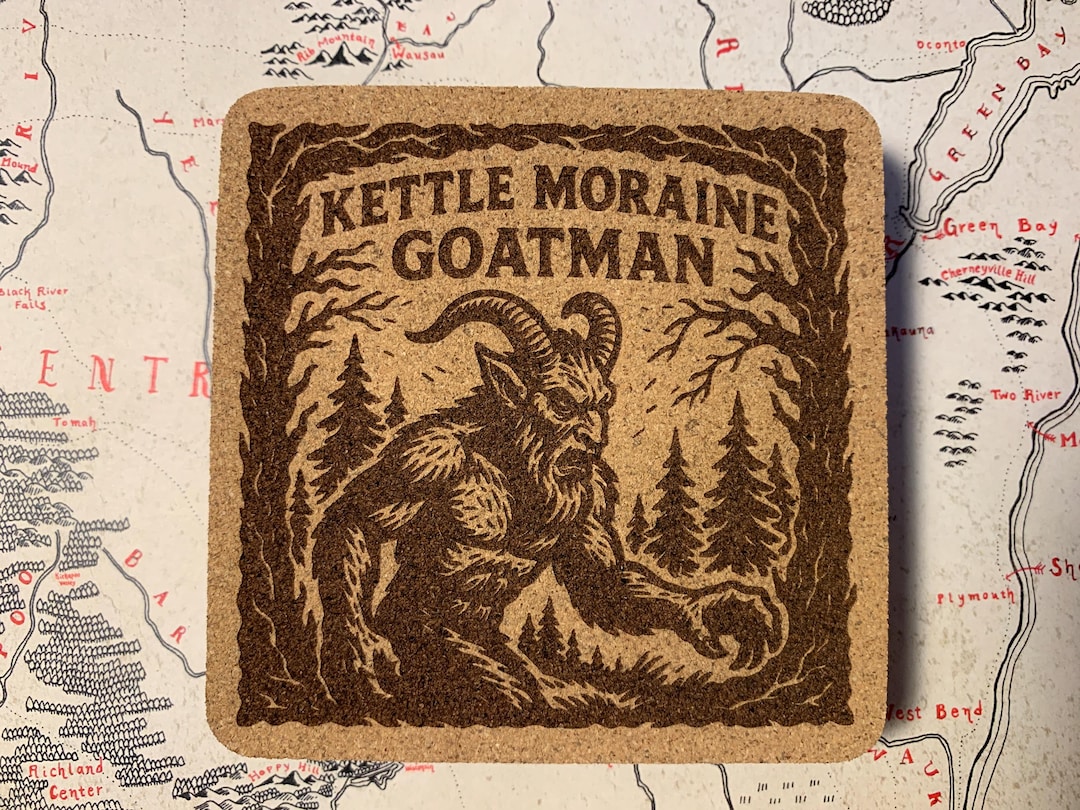 Wisconsin Cryptid Coaster – Kettle Moraine Goat Man – Badger State ...
