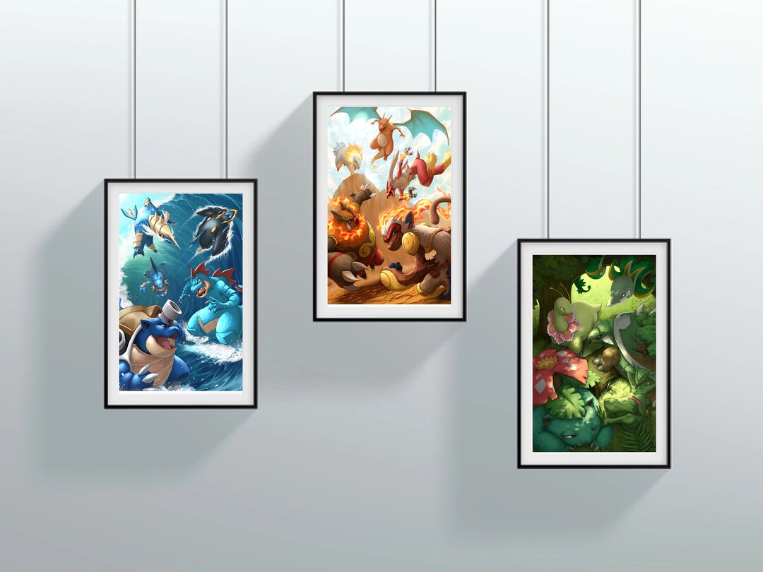 Pokemon Wall Poster Prints High Quality Prints Pokemon - Etsy UK