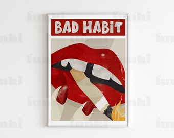 Bad Habits Pink Art Print | Digital Download - Etsy