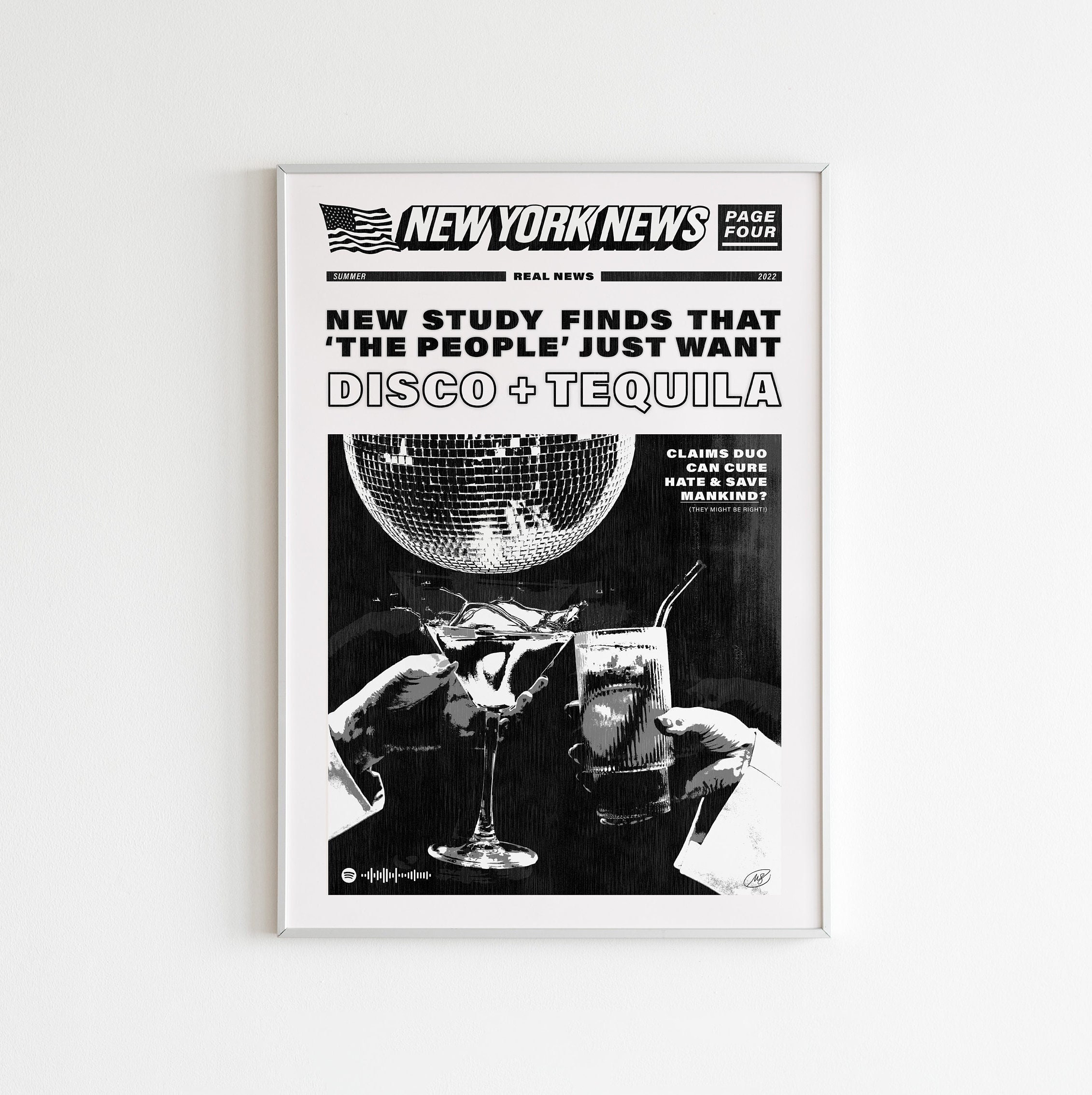 Original Disco Tequila Headline Poster - Etsy UK