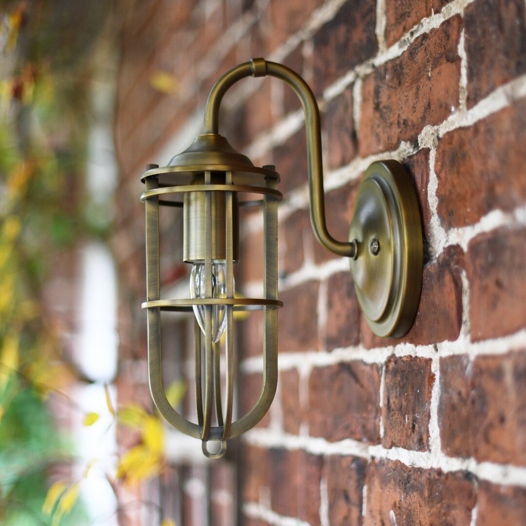 Vintage Industrial Nautical Style Caged Wall Light/dark - Etsy UK