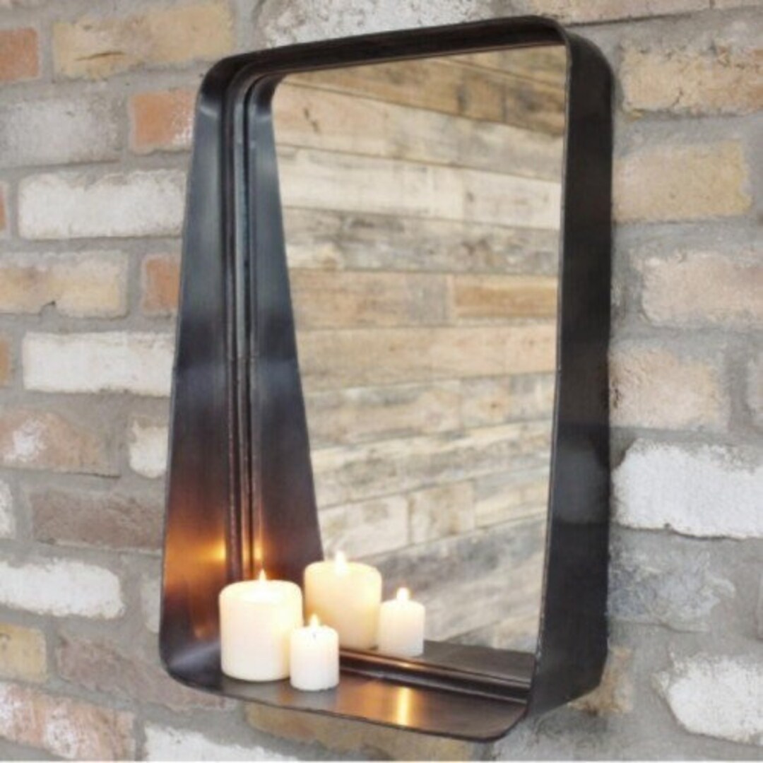 Industrial Shelf Mirror/ Industrial Style Home Rustic Look - Etsy