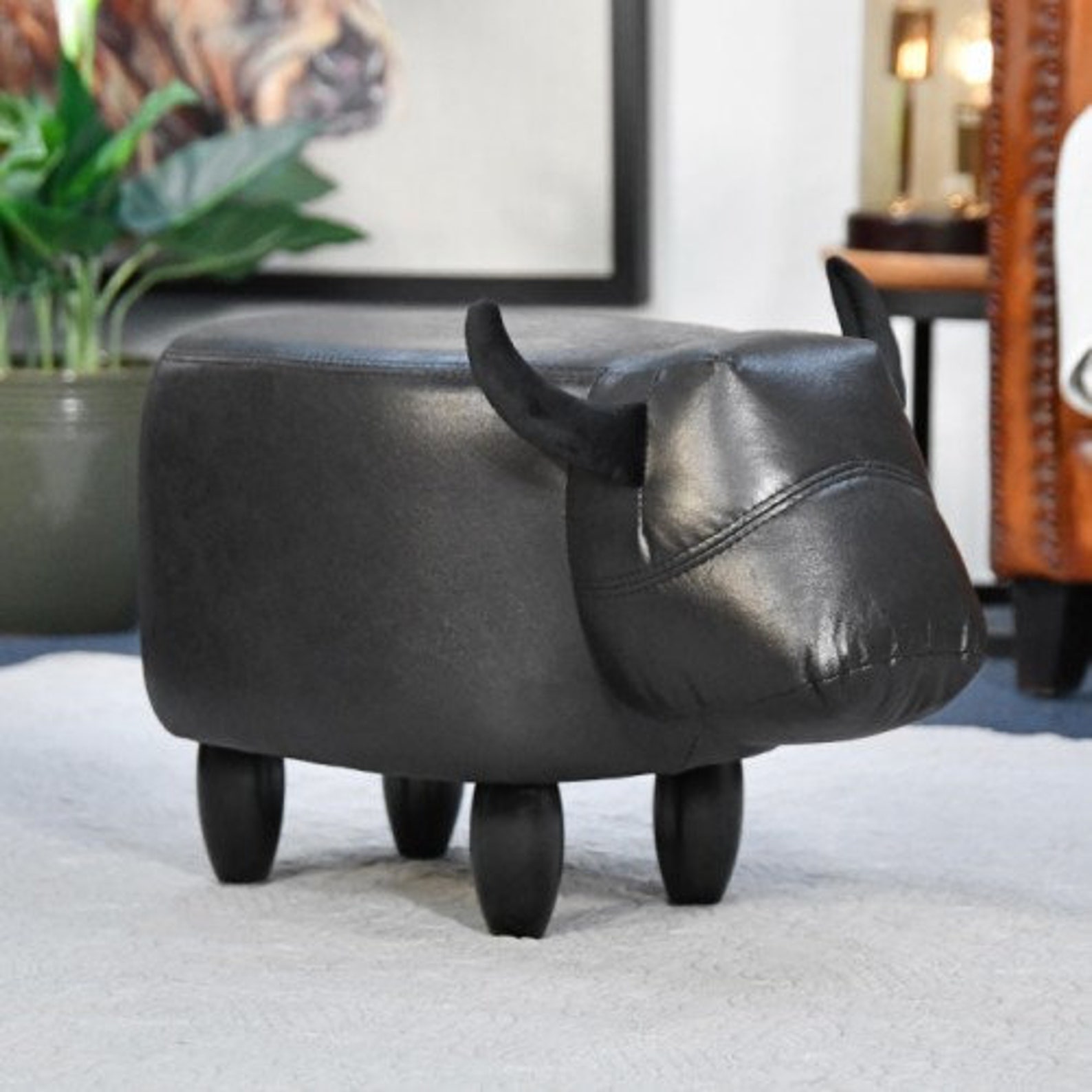 Bentley the Black Bull Foot Stool or Child's Seat/ Fun and - Etsy UK