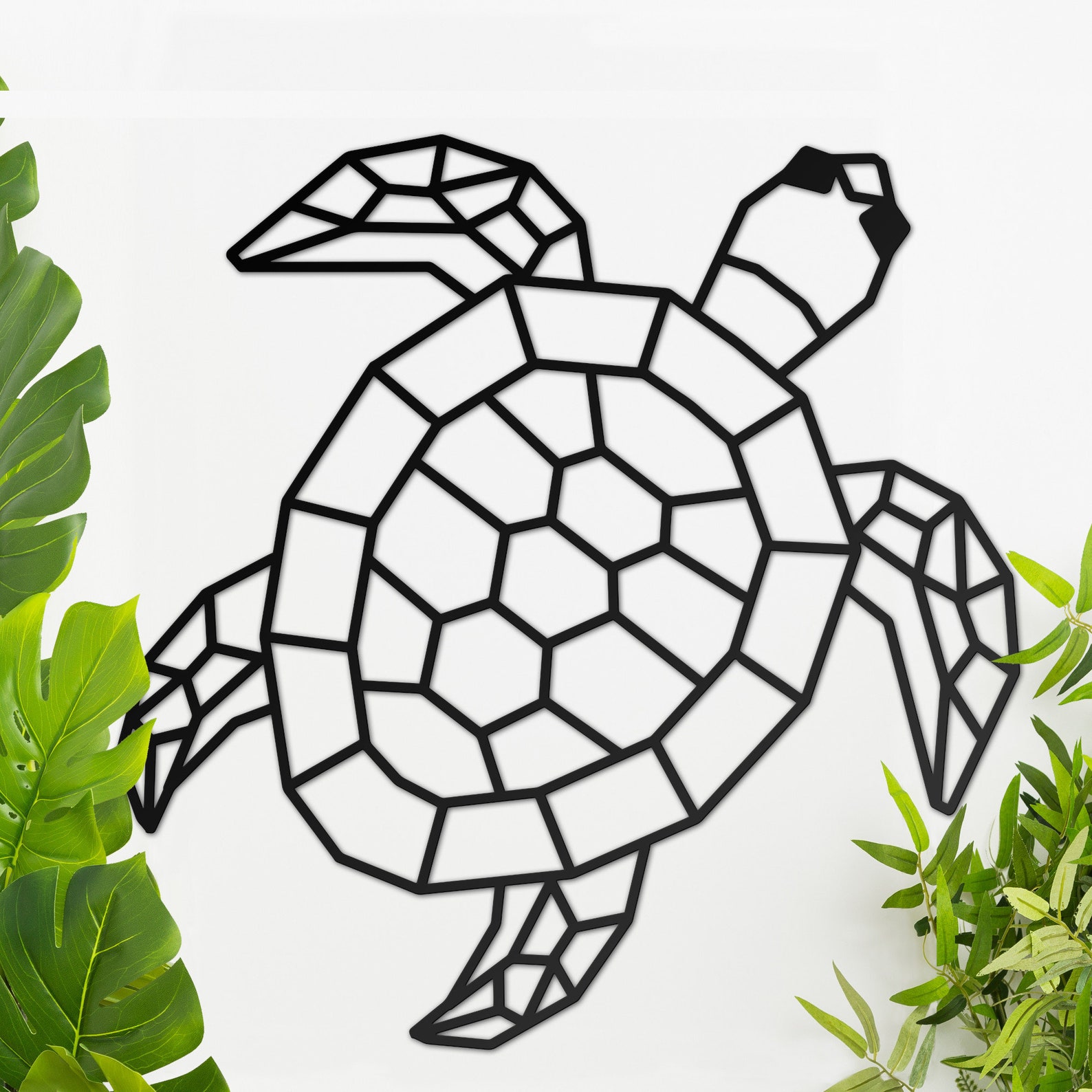 Geometric Sea Turtle Steel Wall Art - Etsy