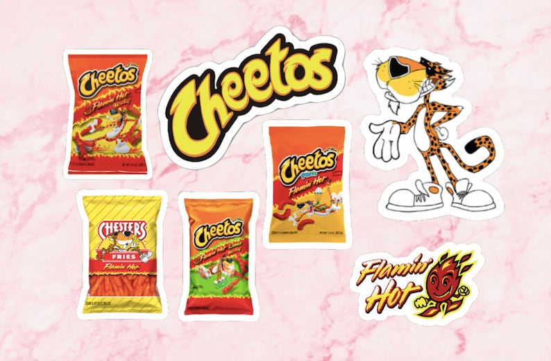 Hot Cheetos Sticker, Flaming Hot Cheetos Stickers, Food Stickers, Chips ...