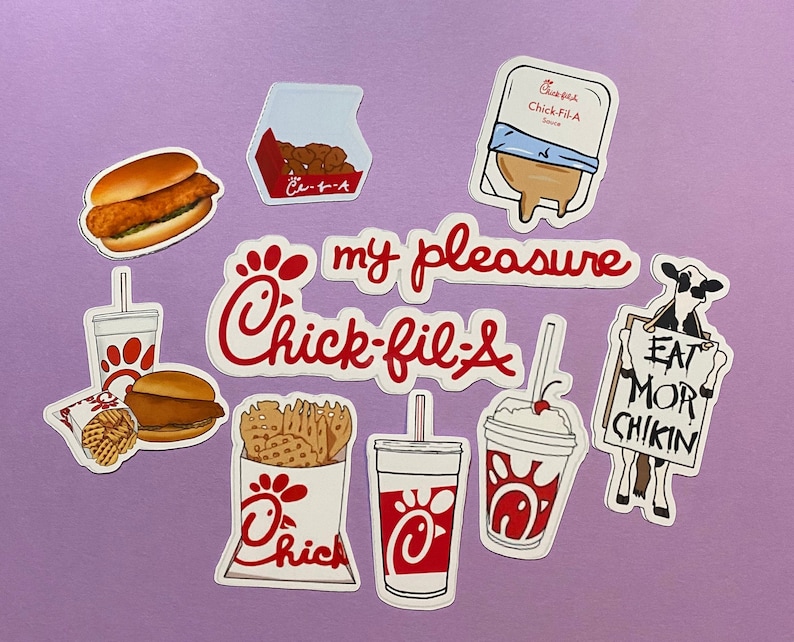 Chick-Fil-A Sticker Pack Bundle Planner Sticker Food | Etsy