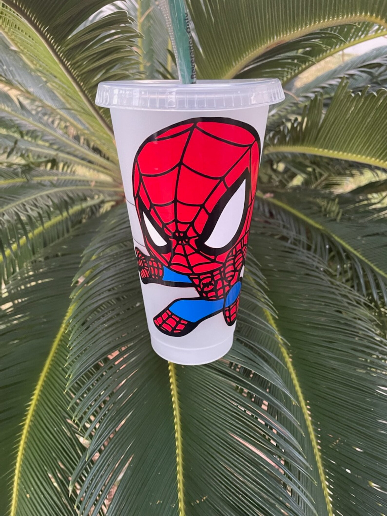 Spiderman Starbucks Cold Cup Cartoon Spiderman Cold Cup | Etsy