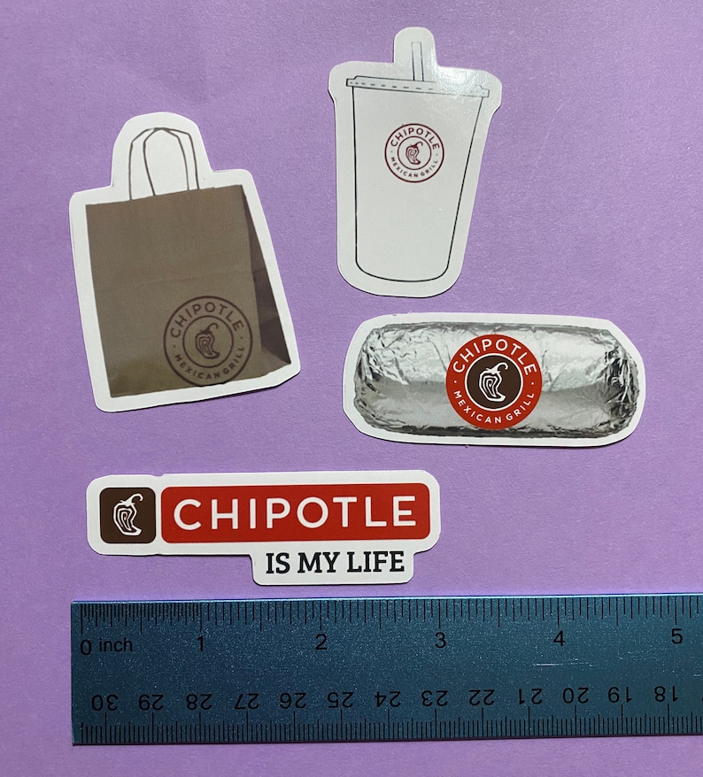 Chipotle Stickers Chipotle Sticker Pack Food Stickers | Etsy