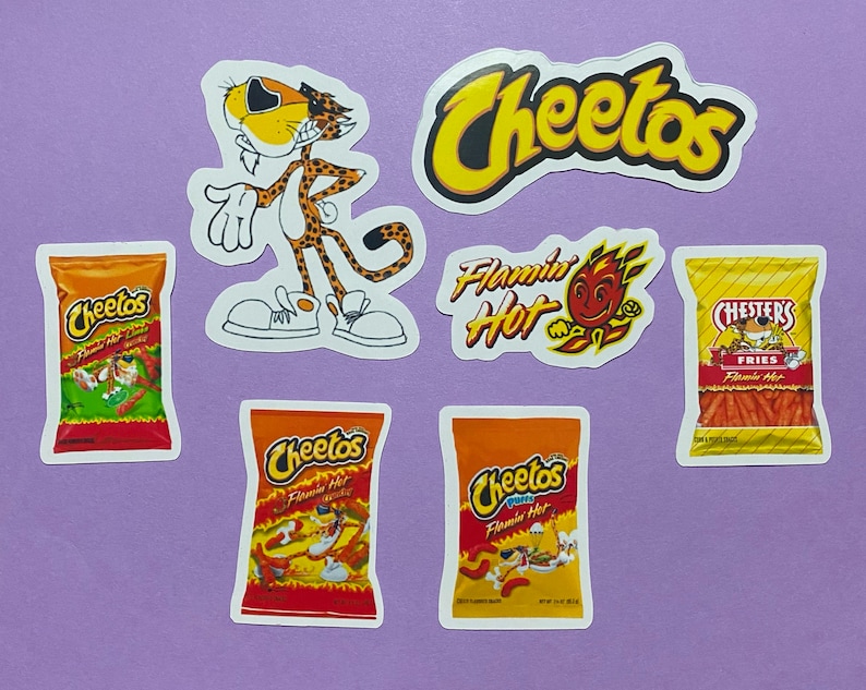 Hot cheetos sticker Flaming hot cheetos stickers food | Etsy