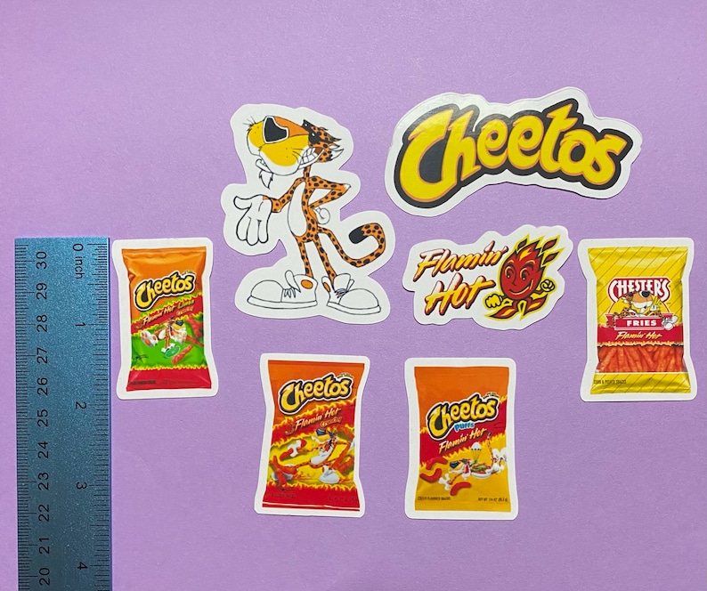 Hot Cheetos Sticker, Flaming Hot Cheetos Stickers, Food Stickers, Chips ...
