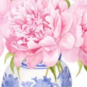 Blue and Pink Wall Art, Peony Print, Peony Printable Download ...