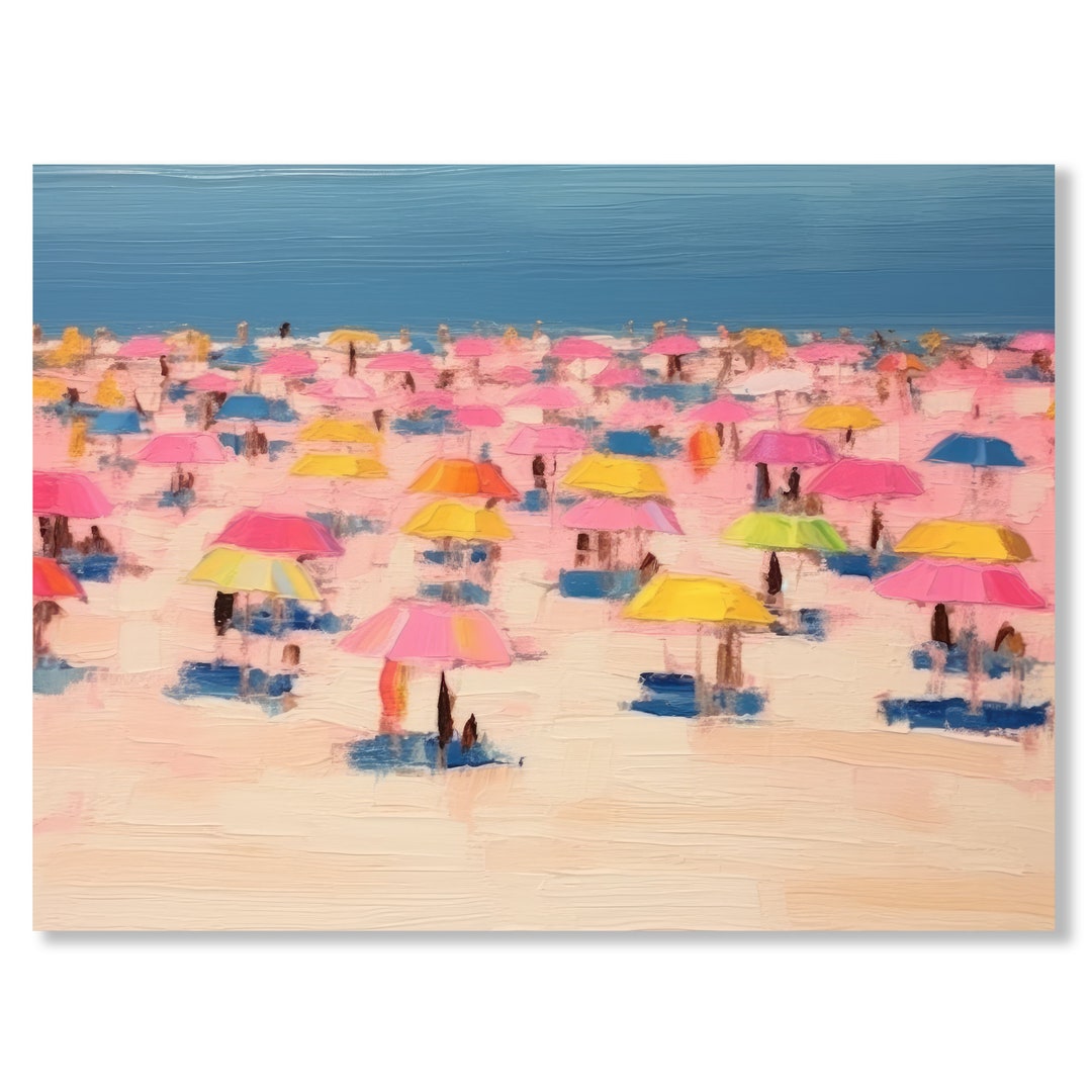 Abstract Beach Wall Art, Minimalist Beach Wall Art, Retro Beach Print ...