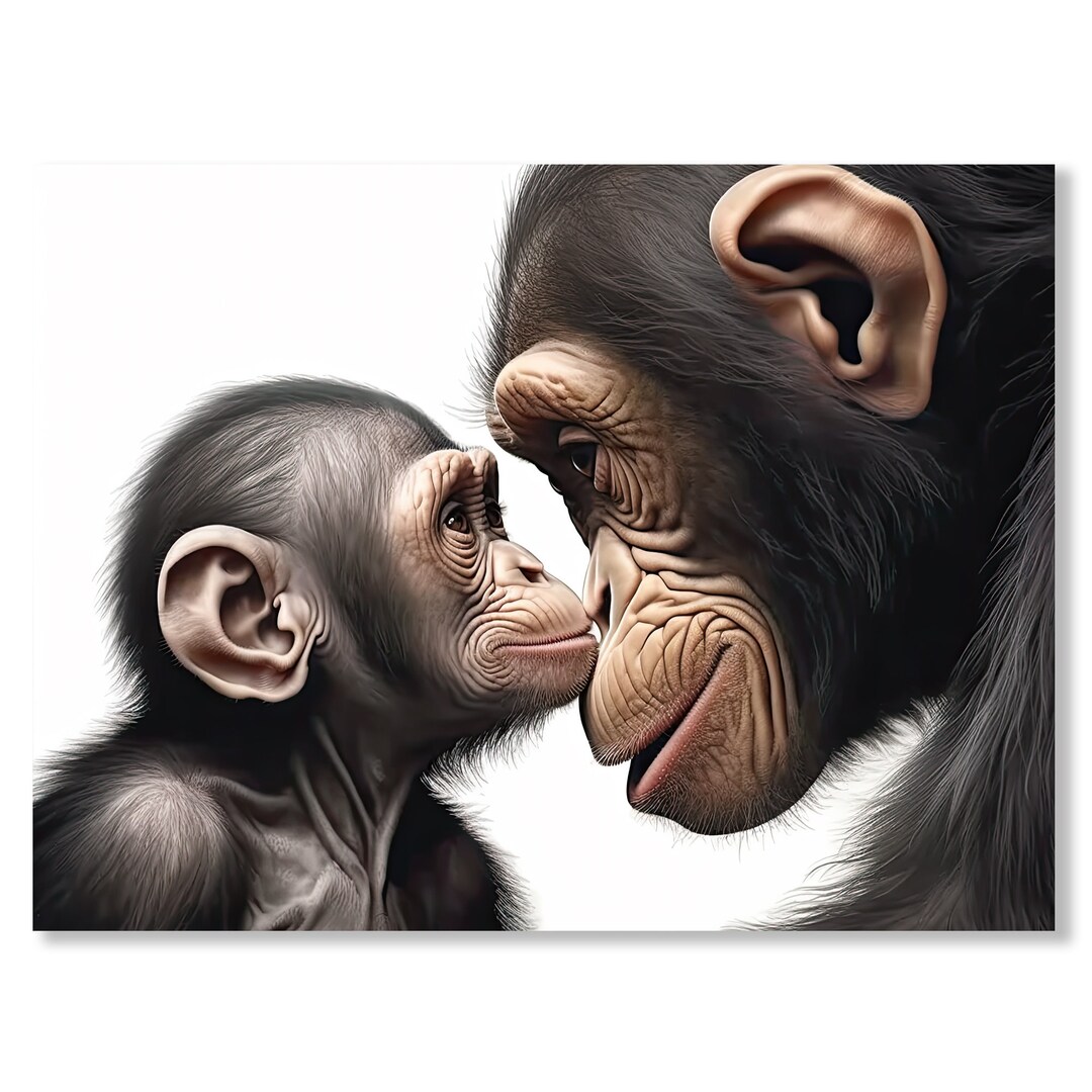 Chimp Poster, Baby Chimp Art Print, Chimpanzee Wall Art, Safari Nursery ...