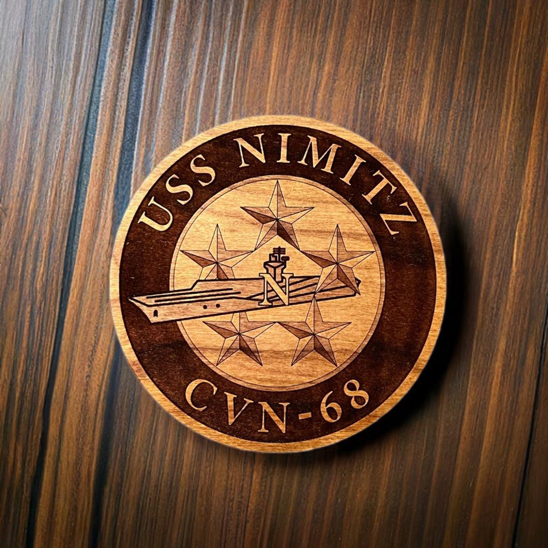 USS Nimitz (CVN 68) Coaster – US Navy Aircraft Carrier – Laser Engraved ...