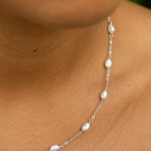 Multiple Drop Pearls Choker Necklace, Good Luck Charm, Wedding Pearl ...