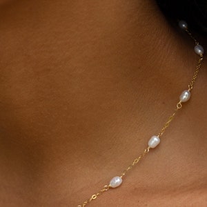 Multiple Drop Pearls Choker Necklace, Good Luck Charm, Wedding Pearl ...