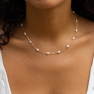 Multiple Drop Pearls Choker Necklace, Good Luck Charm, Wedding Pearl ...