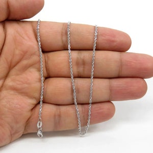 Twisted Rope Chain, SOLID 925 Silver Necklace, Diamond Cut, Men & Woman, 1.3mm 1.6mm 2mm 2.5mm ...
