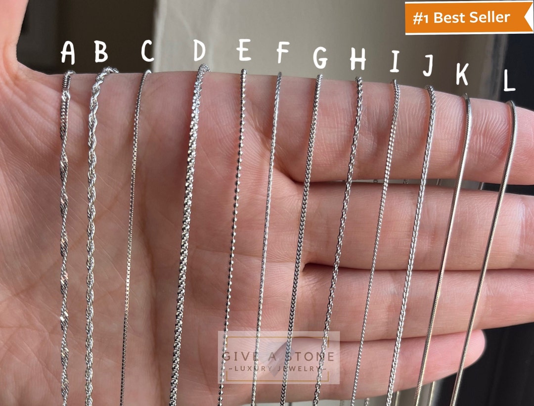 925 Sterling Silver Adjustable Chain Any Size up to 24 Inch - Etsy