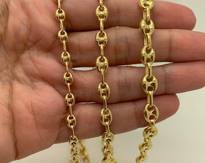 ITALIAN 14K Yellow Gold 4.5mm Puffed Mariner Anchor Gucci Link 7.5 ...