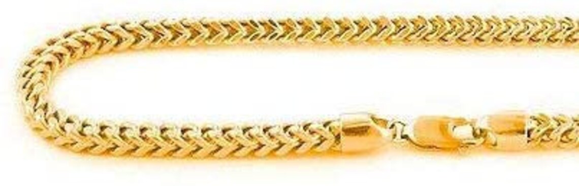 14K Gold Franco Cuban 3MM Chain, Solid, Necklace, 925 Sterling Silver ...