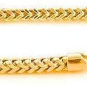 14K Gold Franco Cuban 3MM Chain, Solid, Necklace, 925 Sterling Silver ...
