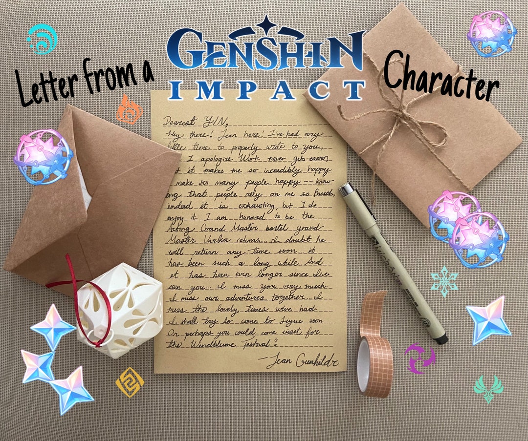 Letter From a Genshin Impact Character (READ DESC!) - Etsy