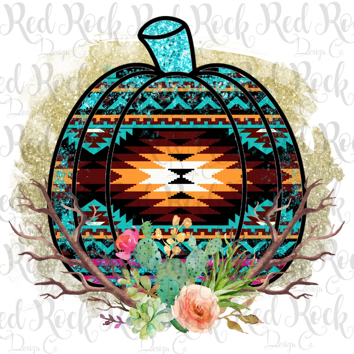 Aztec Pumpkin & Cactus - Etsy