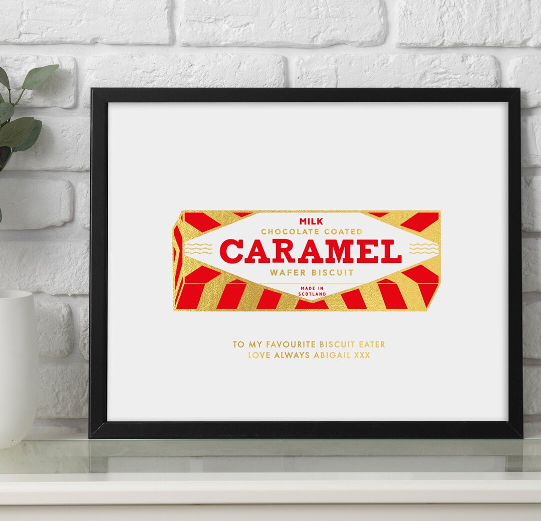 Personalised Tunnocks Caramel Wafer Print Kitchen Wall Art - Etsy UK